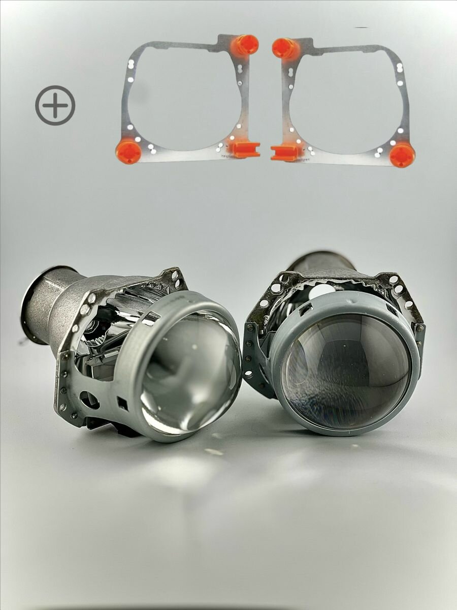 Би-галоген (лед/ксенон) линзы для Kia Sorento 2 рест. 2012-2020 тип HELLA 3R цоколь H7/D2/D4 / ближнего и дальнего света в автомобильные фары / Би галогенные модули комплект 2шт