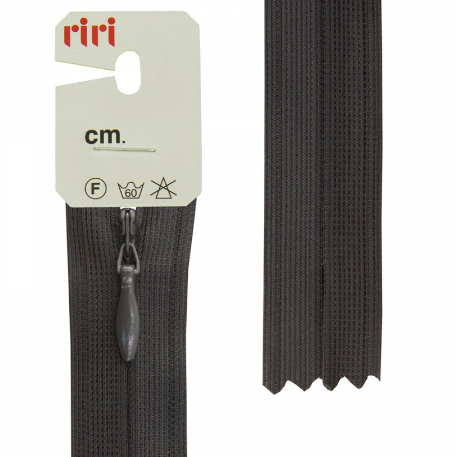 Молния потайная неразъемная, Т3, 22 см, цвет 2127, асфальтовый