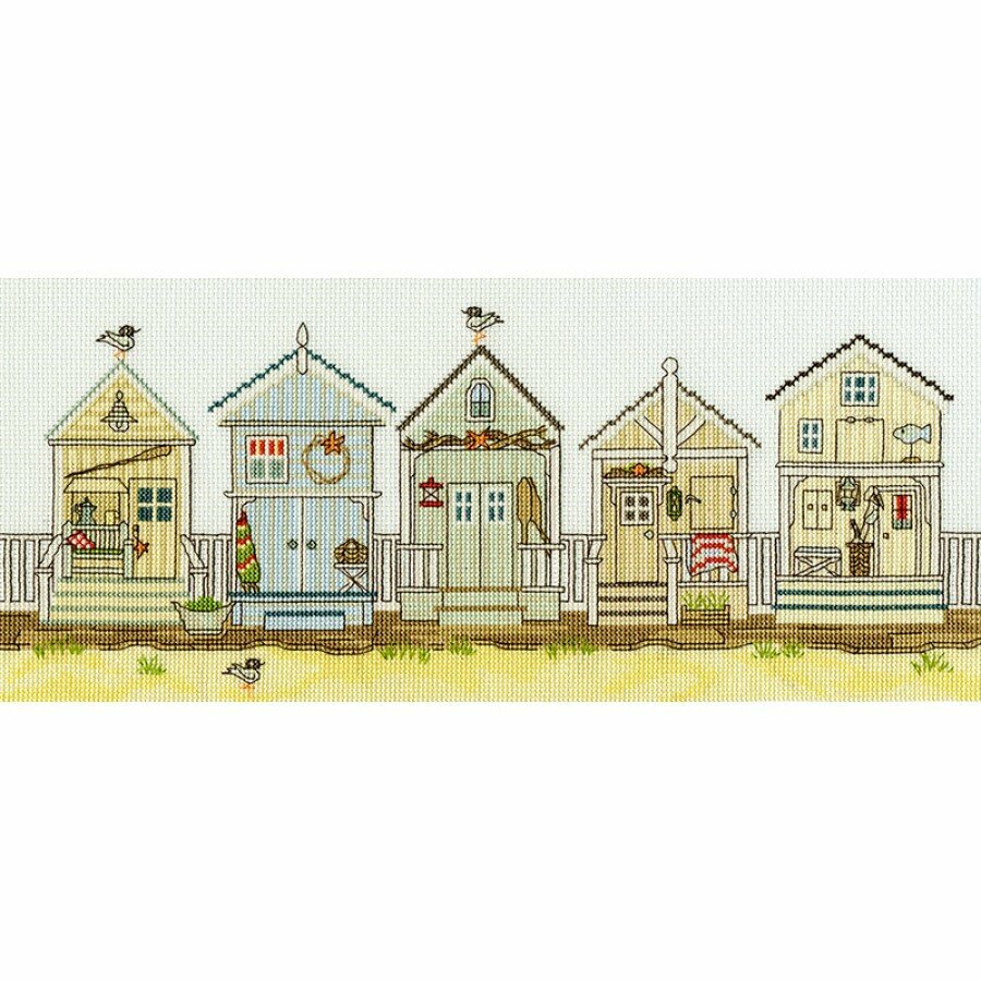Набор для вышивания New England – Beach Huts (Пляжные домики) 38 х 16 см Bothy Threads XSS7
