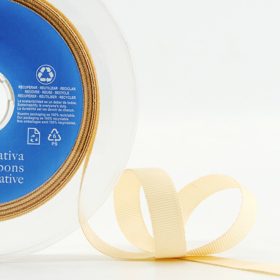 Лента репсовая SAFISA, 10 мм, 25 м, цвет 21 персиковый айвори