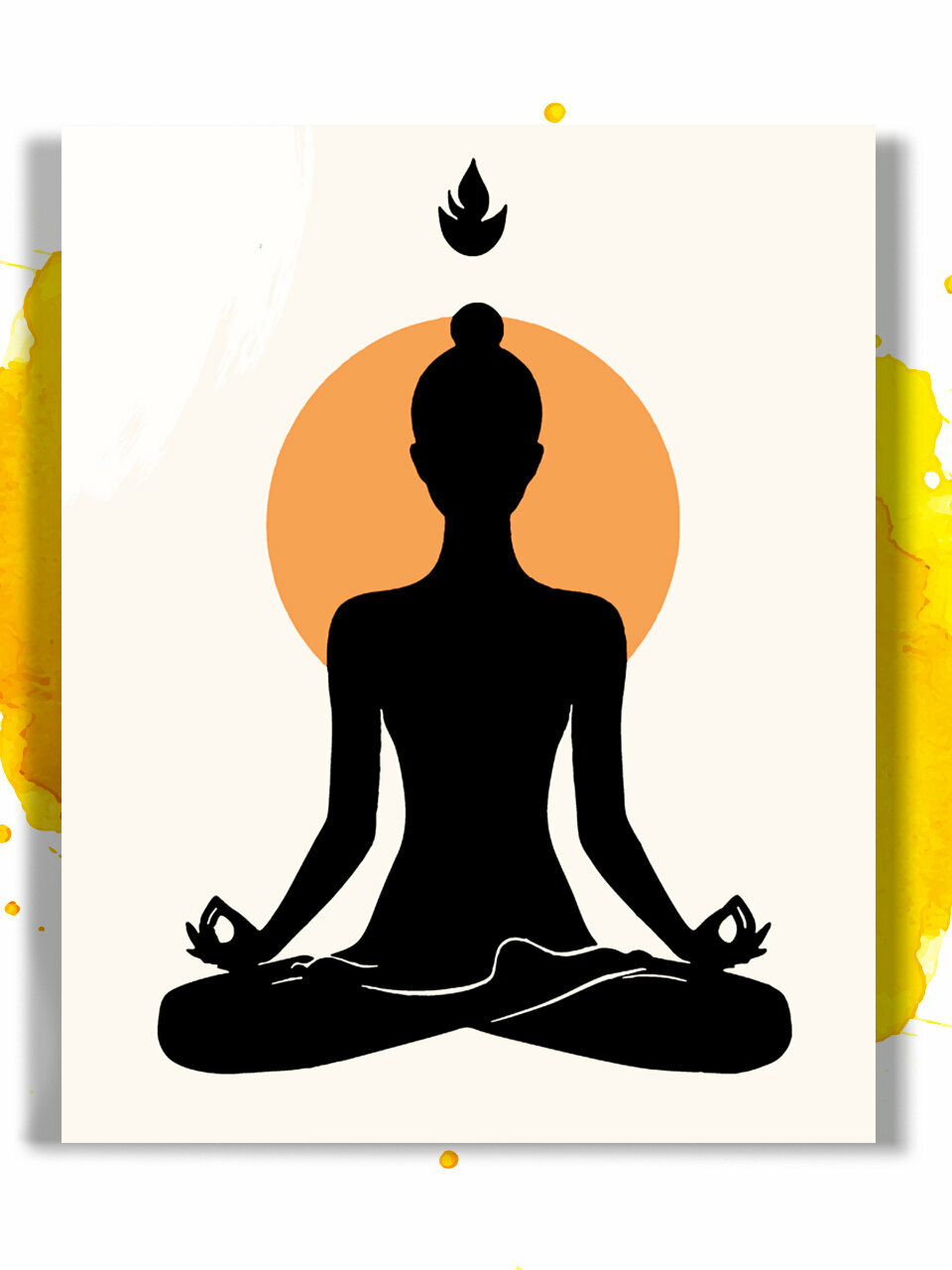 Картина по номерам на холсте Йога - Поза лотоса силуэт, 30 х 40 см