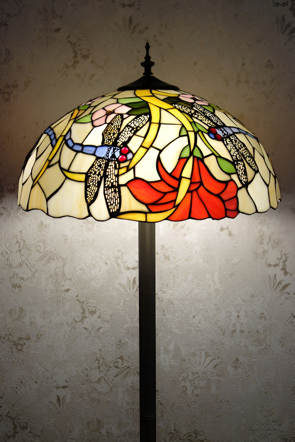 Торшер напольный RCN 58 F, стиль тиффани, стекло, основание метал под бронзу.