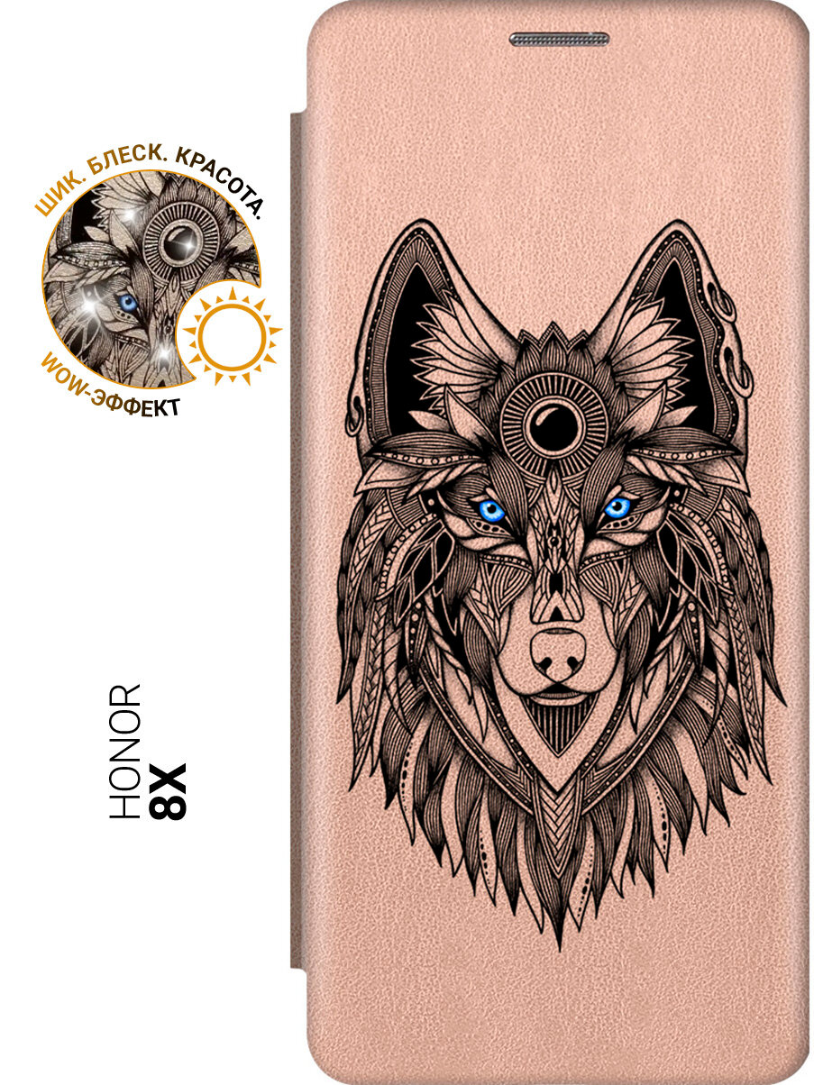 Чехол-книжка Book Art Jack Grand Wolf для Huawei Honor 8X золотой