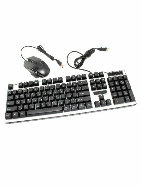 Игровая проводная клавиатура с мышкой Hoco GM18 Luminous gaming (Russian version), с подсветкой