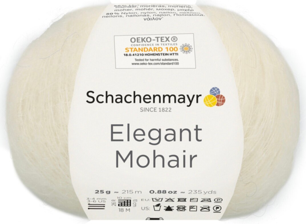 Elegant Mohair /Элегант Мохер/ пряжа Schachenmayr, MEZ, 9807003 (00002, natur (натуральный), молочный)