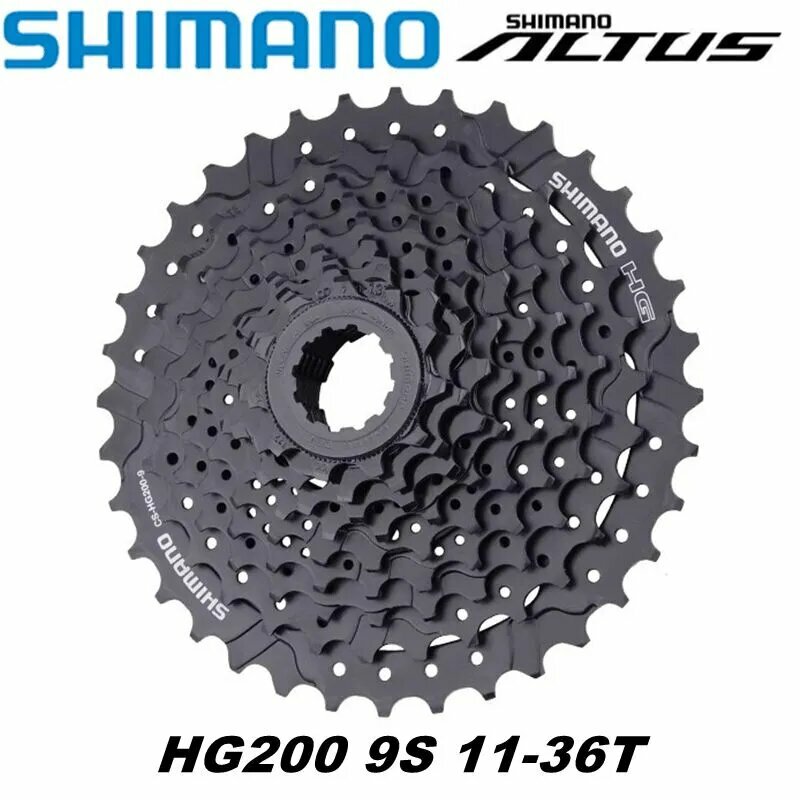 Кассета Shimano Altus CS-HG200-9,11-36T,9 скоростей, Велосипед Маховик, Чёрный KD
