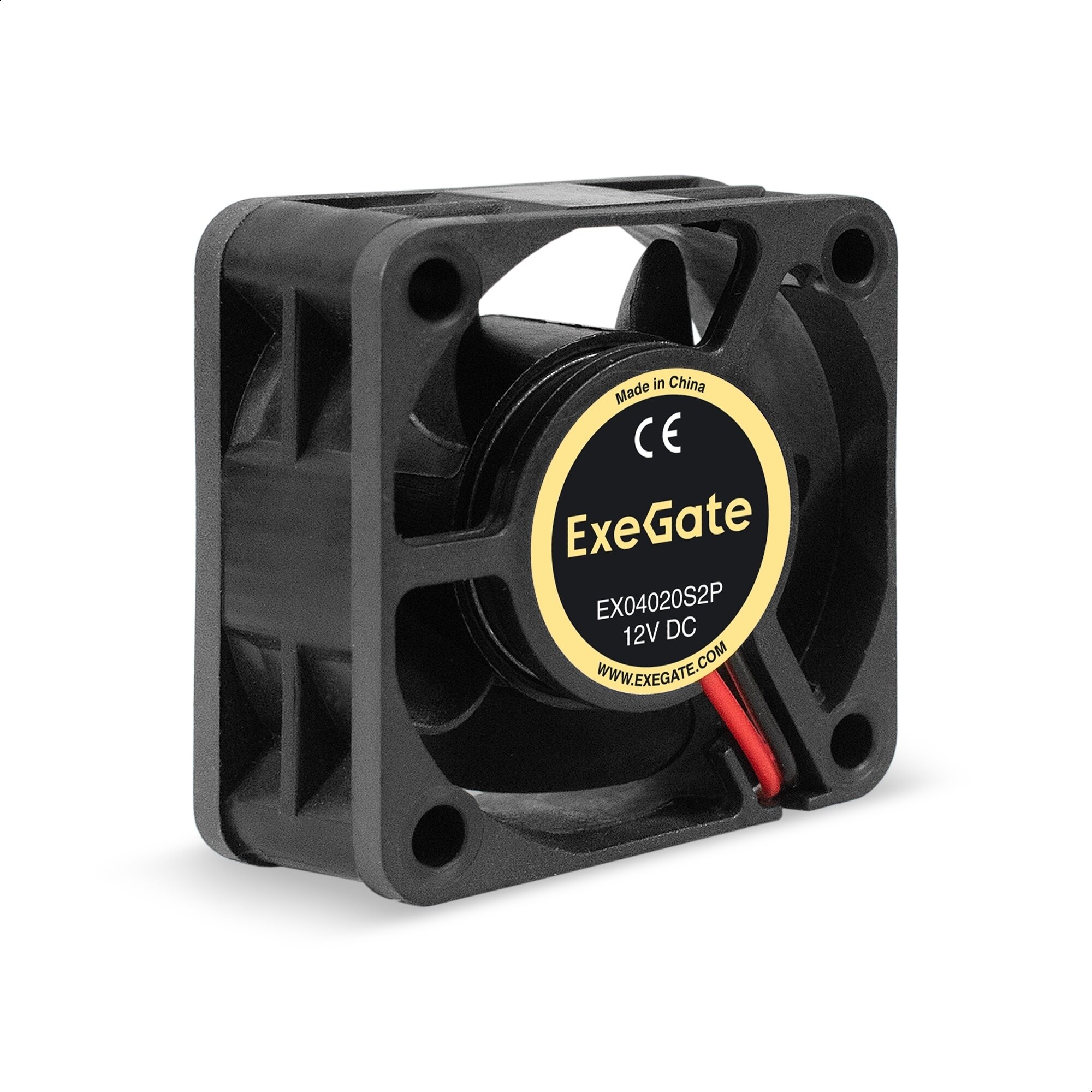 Вентилятор 12В DC ExeGate EX04020S2P (40x40x20 мм, Sleeve bearing (подшипник скольжения), 2pin (разъем 2.54), 6500RPM, 28dBA)