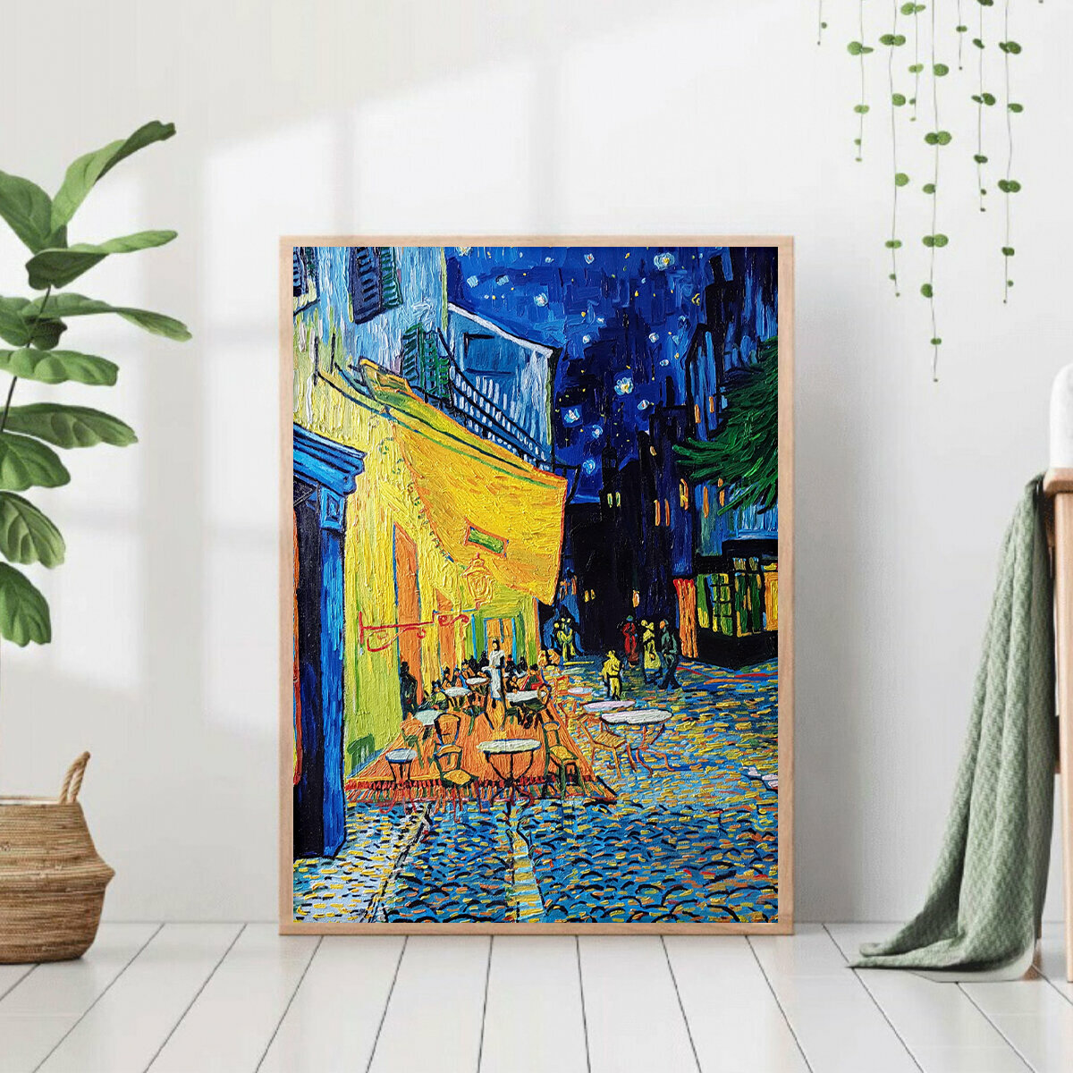 Постер "Репродукция Ночная терраса кафе Ван Гог" 50x70 без рамки на стену для интерьера