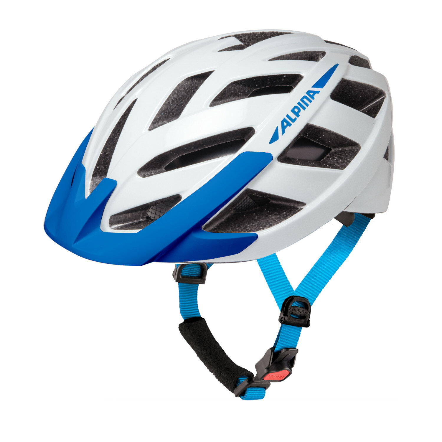 Велошлем ALPINA Panoma 3.0 White-Blue Gloss (см:52-57)