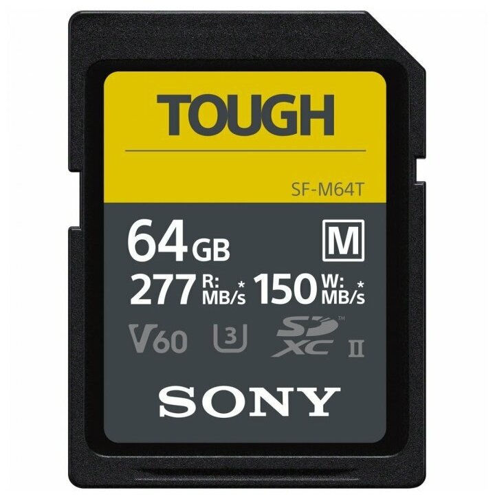 Карта памяти Sony Tough SDXC 64GB UHS-II U3 V60 R277/W150MB/s (SF-M64T)