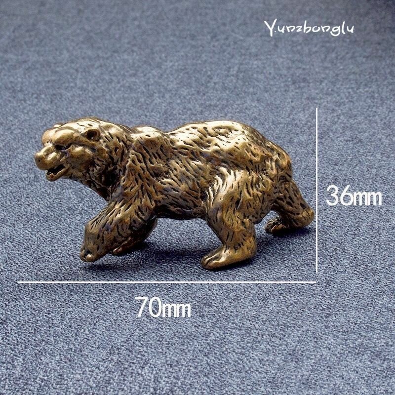 Бронзовая статуэтка медведя ручной работы для интерьера и коллекции, скульптура медведя из бронзы, статуэтка животного для украшения дома
