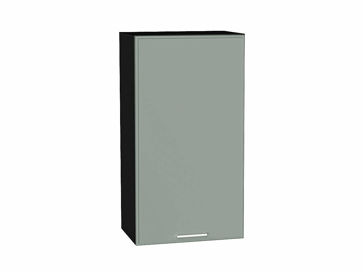 Шкаф верхний с 1-ой дверцей Квадро, цвет фасада Аквамарин, цвет каркаса Graphite, 920*500*321 мм