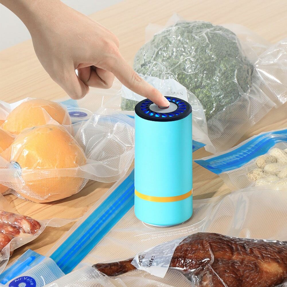 Мини вакуумный упаковщик ручной аккумуляторный для контейнеров и пакетов