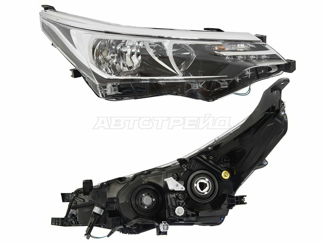 Фара правая, с электрокорректором для Тойота Королла арт ST21211BNR SAT