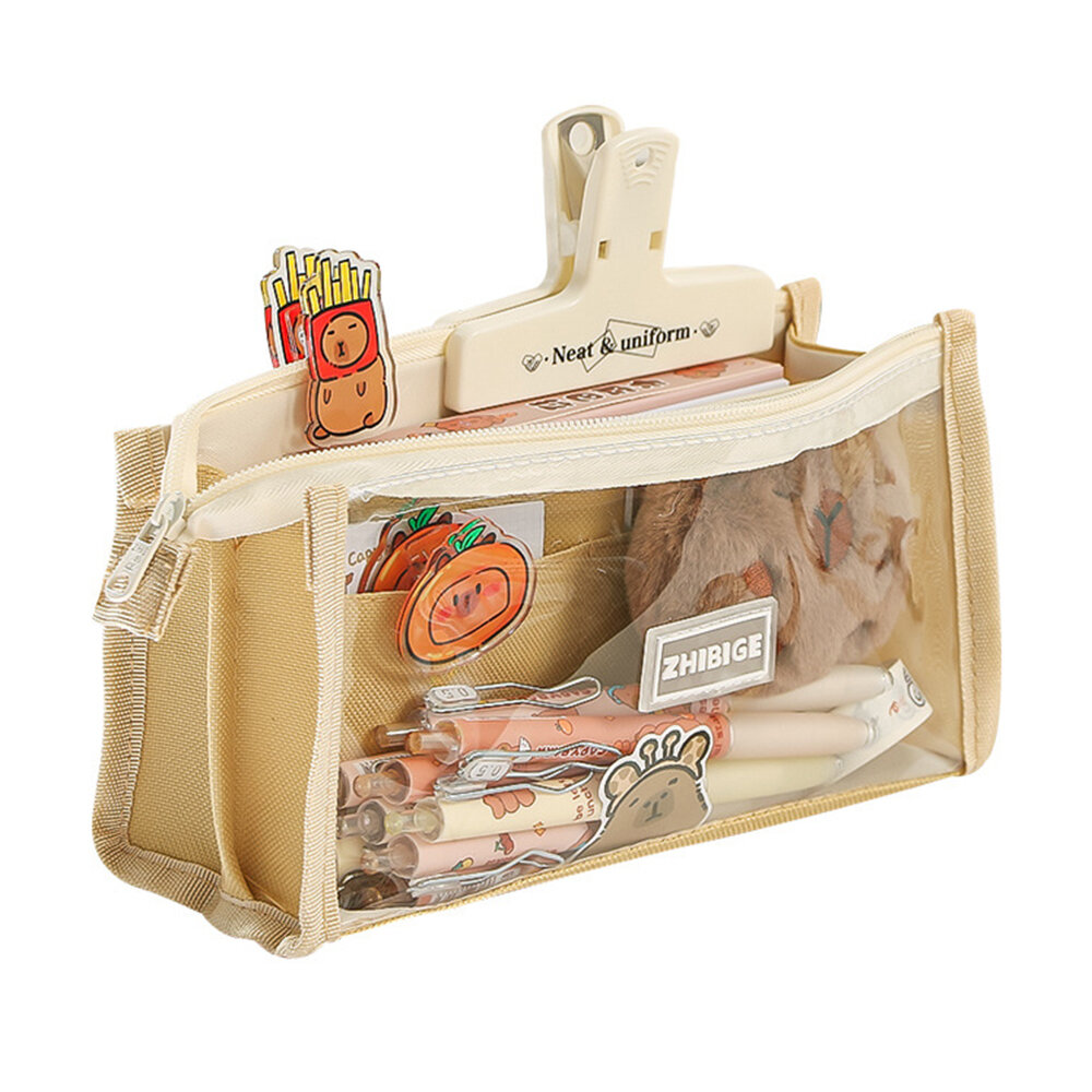 Милый Пенал Большой Емкости из ПВХ, 10-Слойный Прочный и легко Моющийся Карман на молнии, Офисный Органайзер, Подарок для Студентов, Художников, Девочек, Мальчиков, Женщин, Детей, Школы, Домашнего Хранения