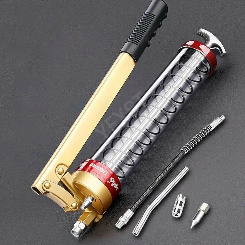 Пистолет для смазки, высокое давление, прозрачный, сверхмощный, для разных марок авто, 600куб. см