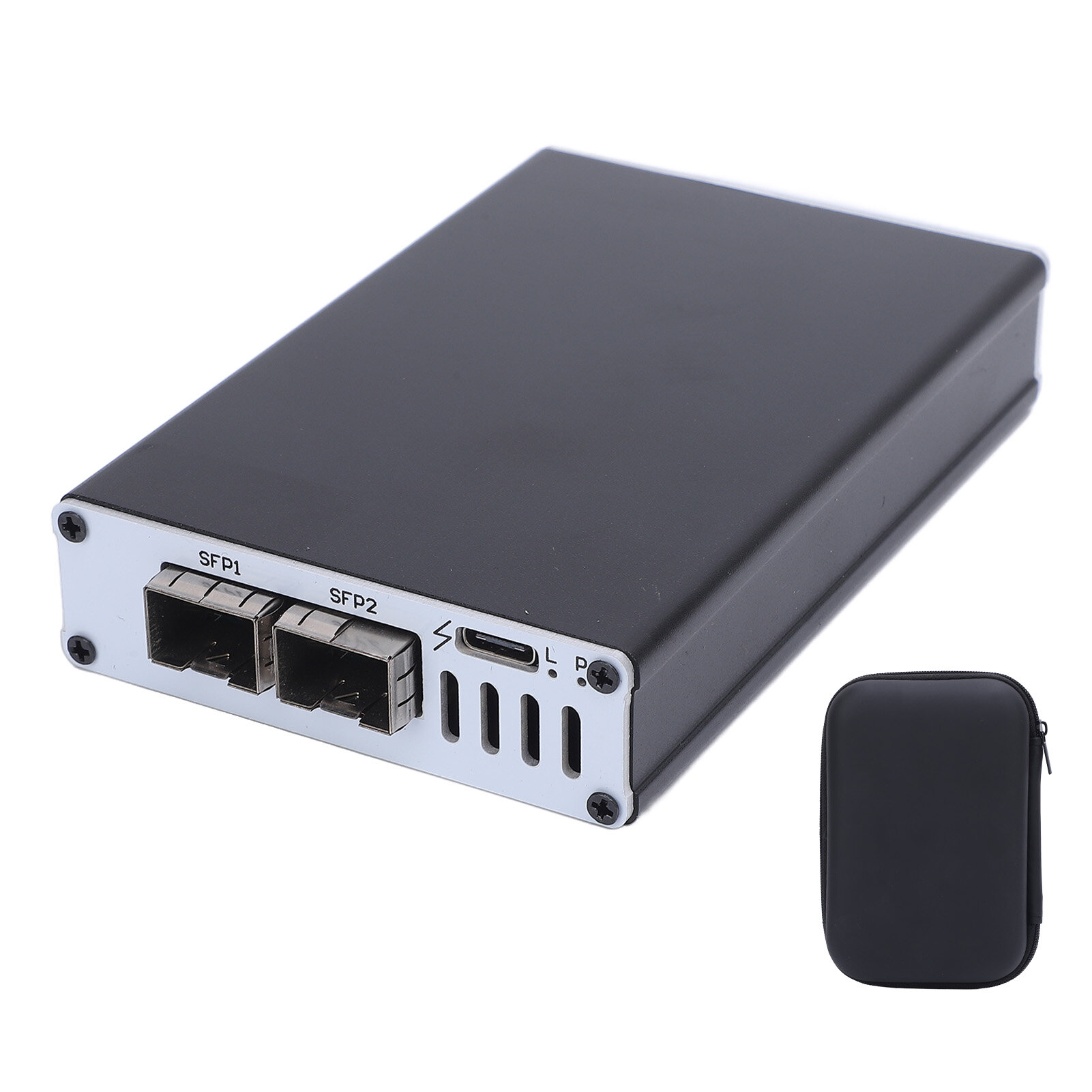 10G Ethernet адаптер алюминиевый USB4 SFP оптоволоконный порт 10 Gigabit Ethernet адаптер для высокоскоростного сетевого подключения двойной порт