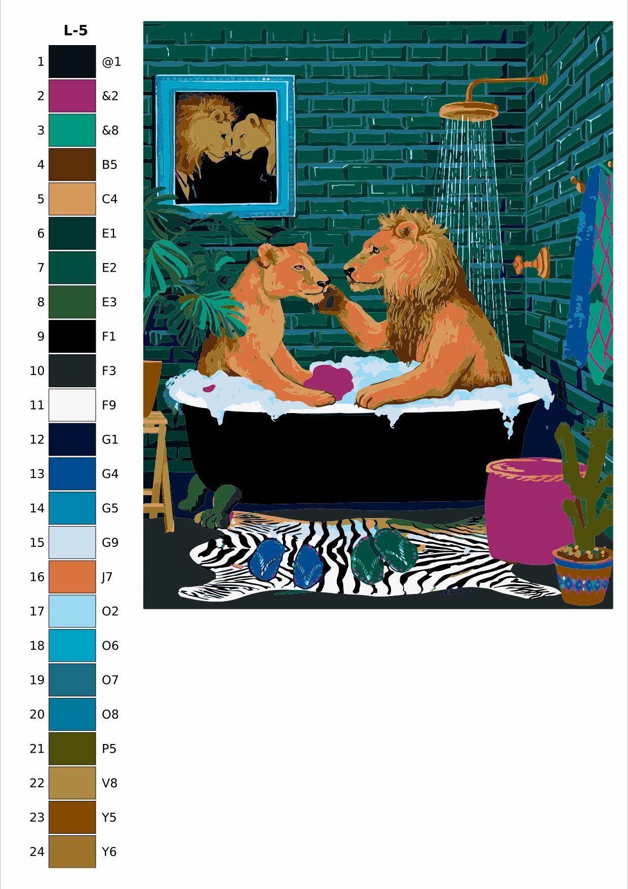 Картина по номерам L-5 "Иллюстрация картины - Тигры. Художник Хозацкая Екатерина" 40x50 см