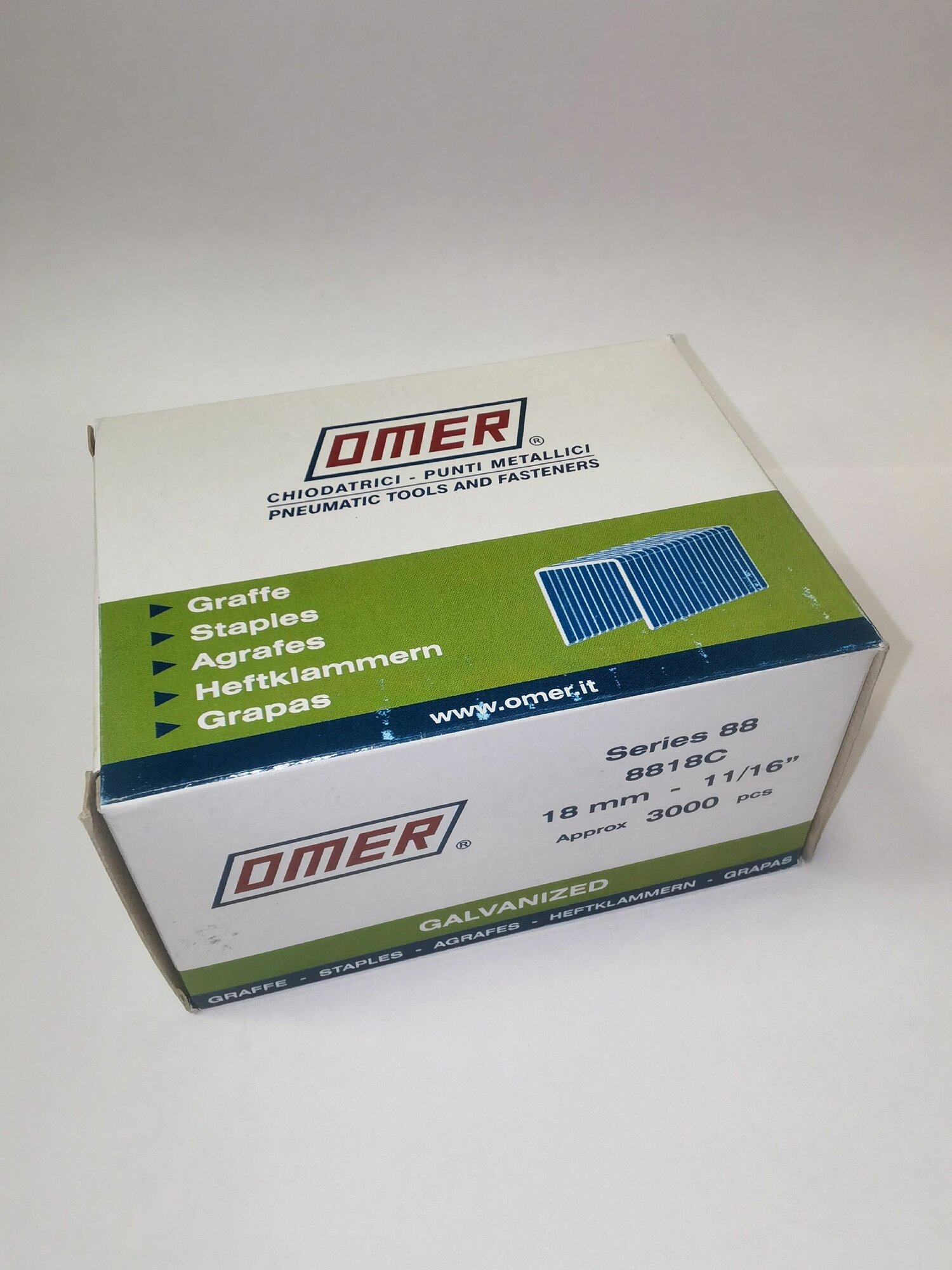 Скоба 88/18 Omer, 18 мм, GA20 (типы 88, 1218J, SB 5019)