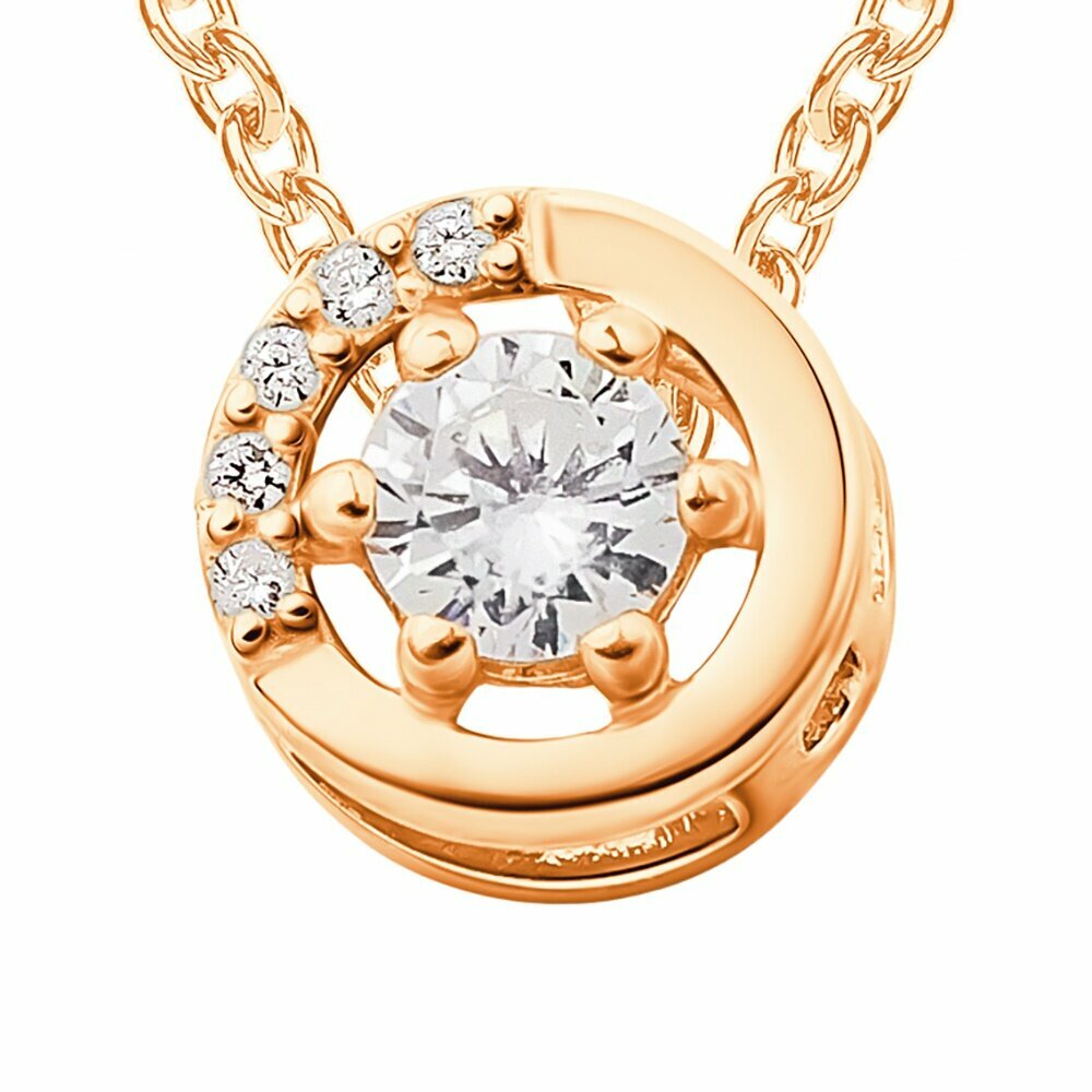 Подвеска, серебро, 925 проба, золочение, фианит