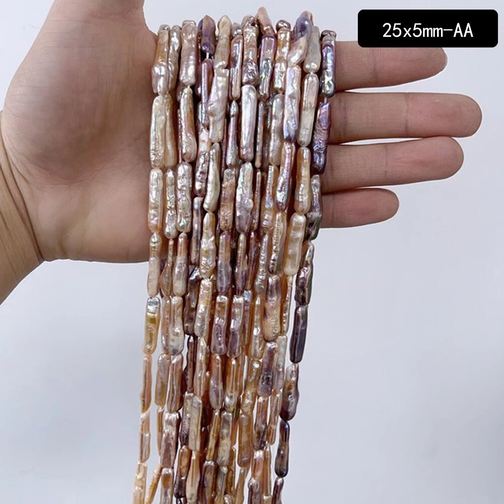 Фиолетовый натуральный пресноводный жемчуг барокко 25x5 мм