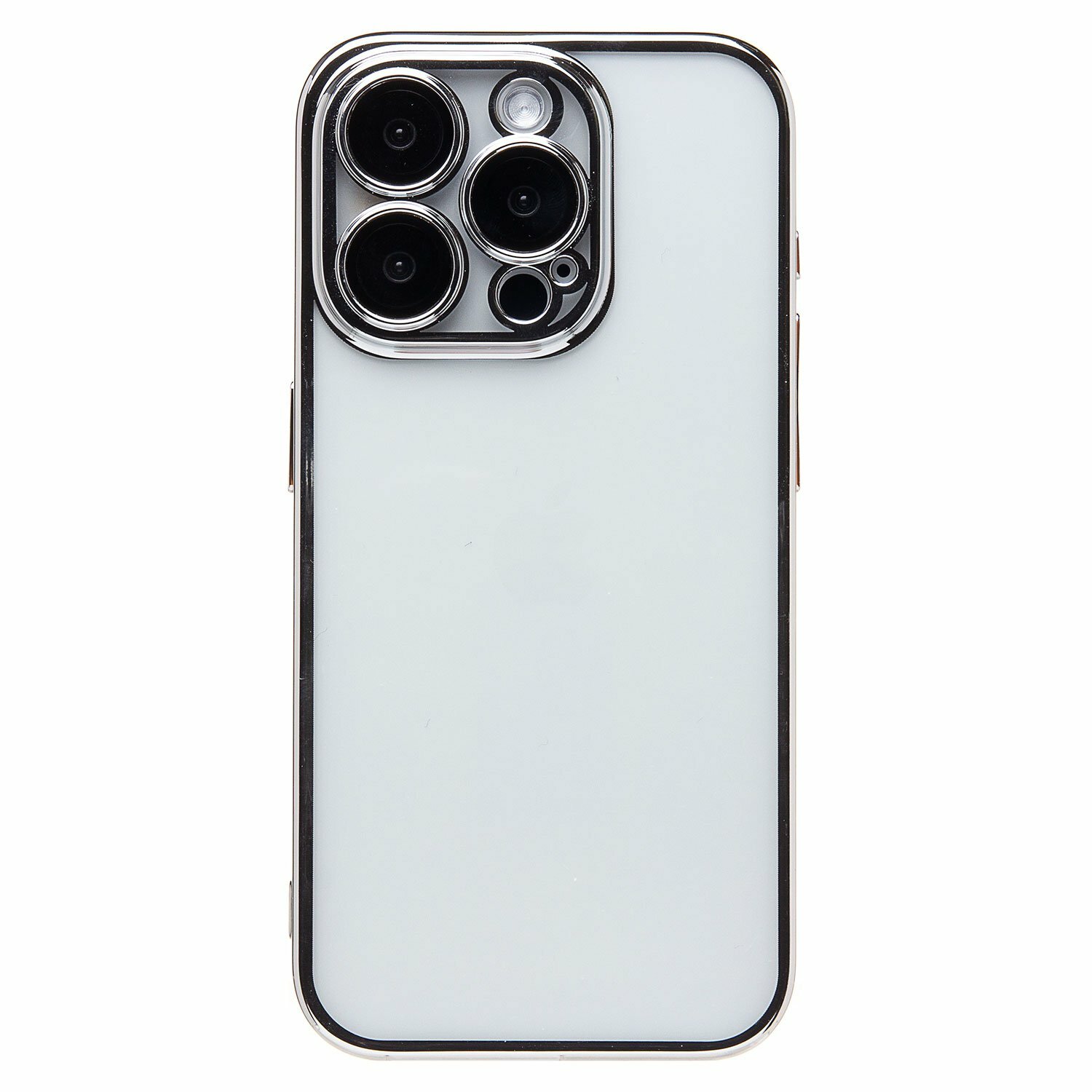 Чехол-накладка для Apple iPhone 15 Pro (серебяный) - PC073 с закрытой камерой