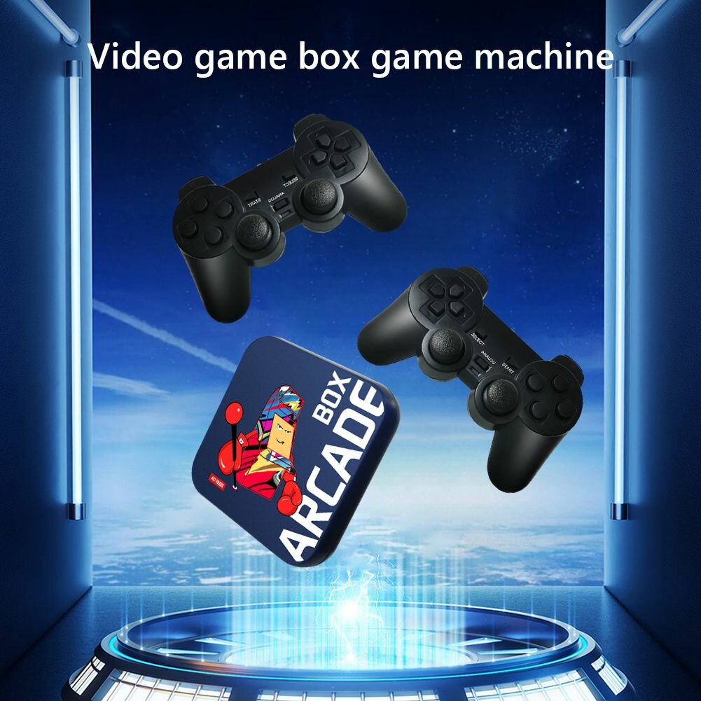 Игровая консоль Arcade Box с двумя беспроводными контроллерами игровая консоль 4K HD 128 Г
