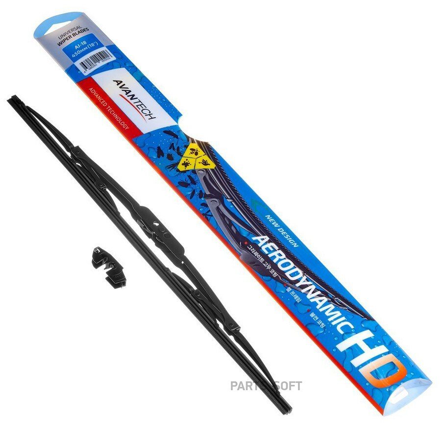 Щетка стеклоочистителя Avantech Aerodynamic HD 450мм ( 18' ) замена на A-18U AVANTECH AJ18 | цена за 1 шт