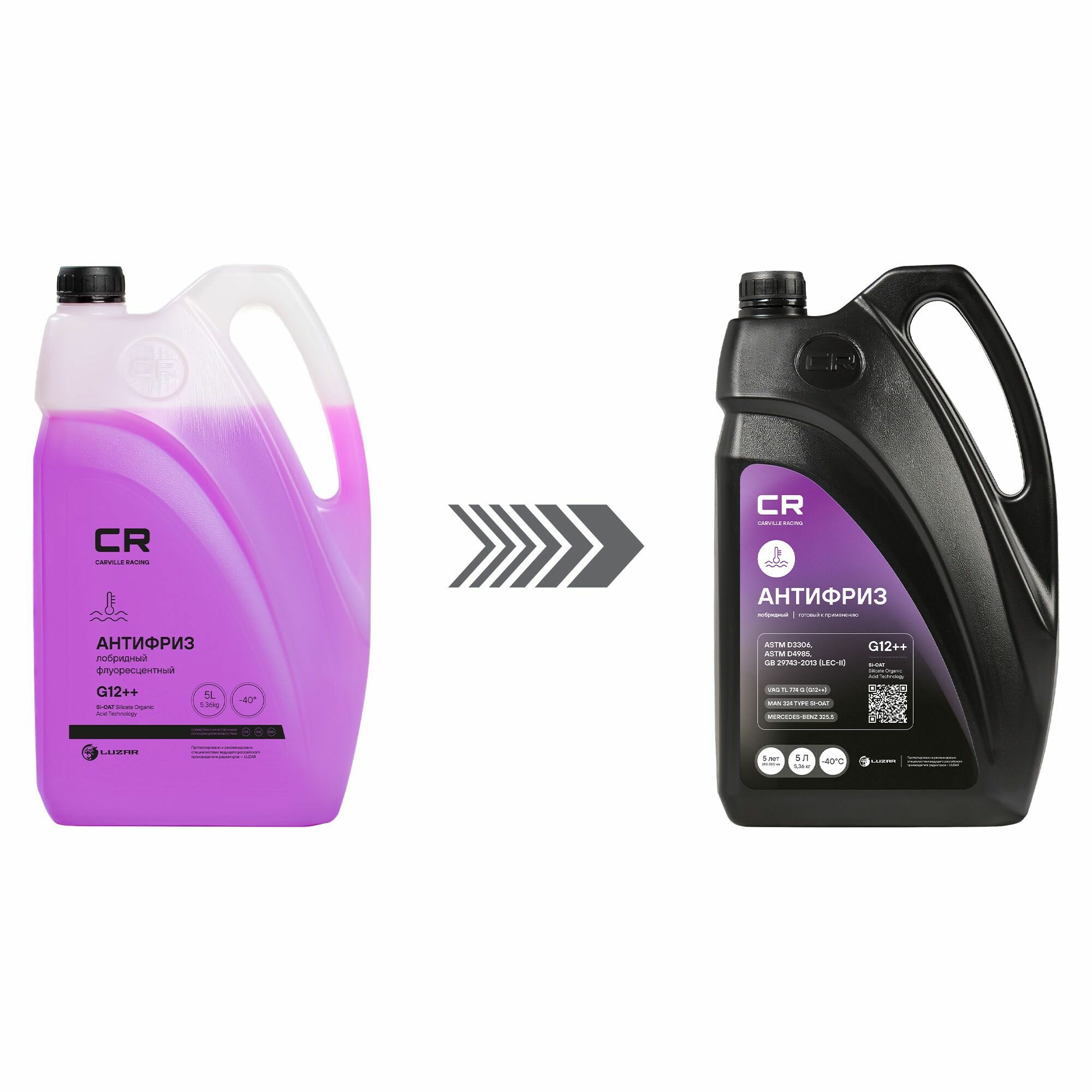 Антифриз CARVILLE RACING 5л. лобридный флуоресцентный. -40 С, G CarvilleRacing L2018002