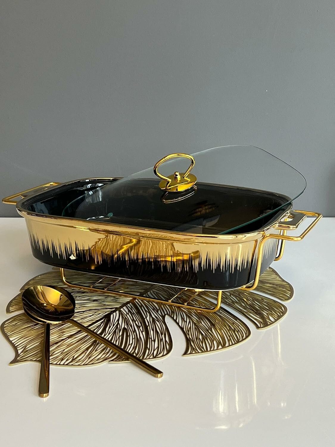 Настольный мармит из жаропрочной керамики с подогревом от свечи, 2,3 л, 38 см ZEIDAN