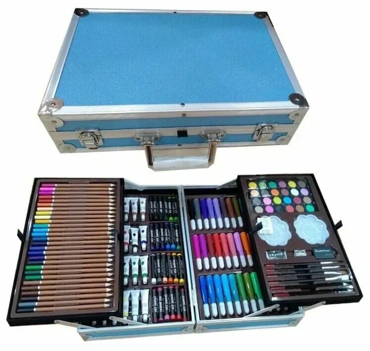 Набор для рисования "Чемодан творчества" с красками, в алюминиевом чемоданчике