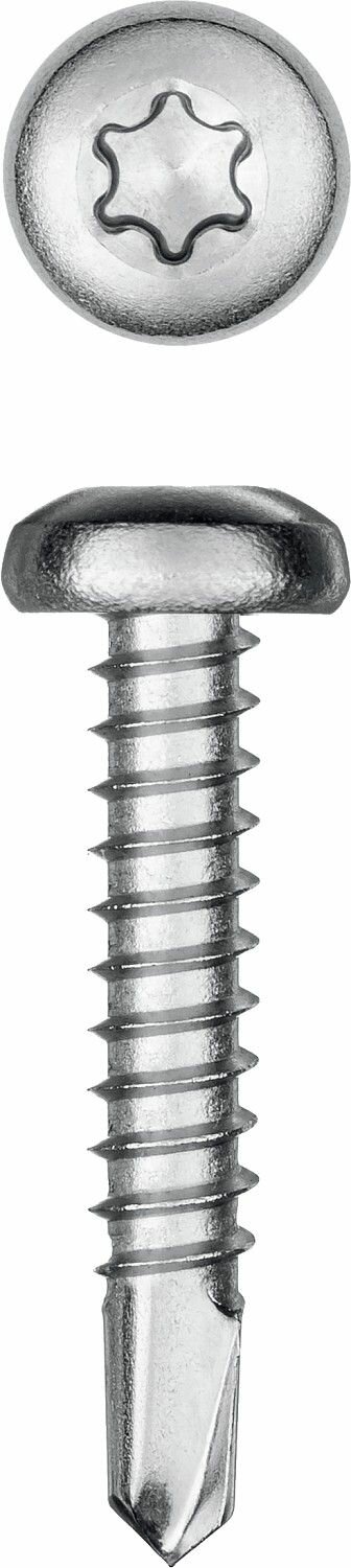 Сверло KRAFTOOL DS-P, 25 x 3.5 мм, А2, полукруглая головка, ТХ15, 600 штук, саморезы нержавеющие 300931-35-025
