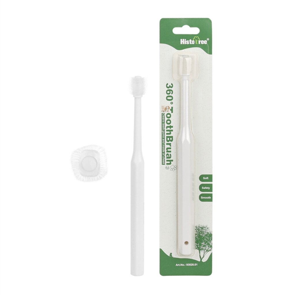 Щетка для чистки зубов для домашних животных Зубная щетка с 360-градусной головкой для ухода за зубами собак и кошек