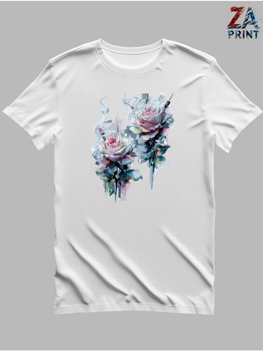 Футболка красивые цветы принт