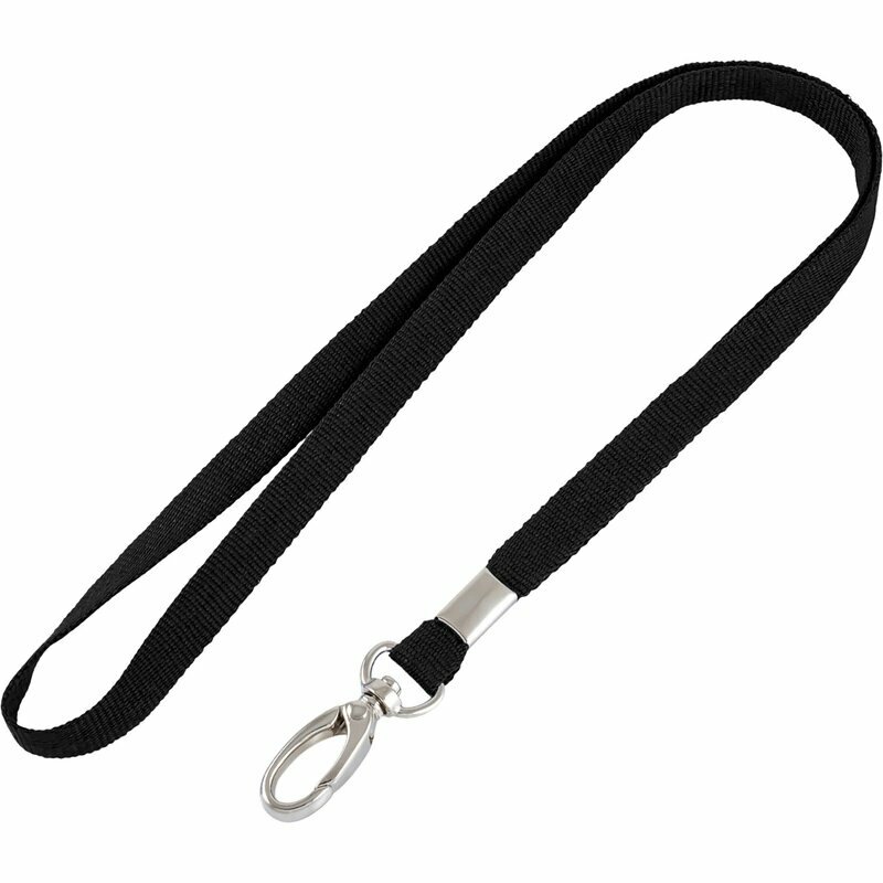 Держатель для бейджа на карабине черный лента+карабин LLL107