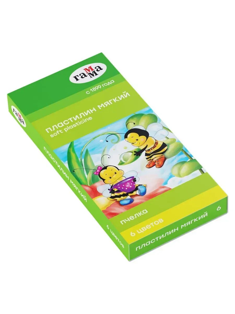 Пластилин 6 цветов для лепки набор