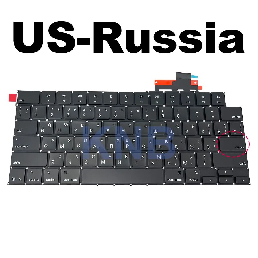 Сменная клавиатура KingningBro для MacBook Air 13" 15" M4 A3240 A3241 2025 года US-Russian