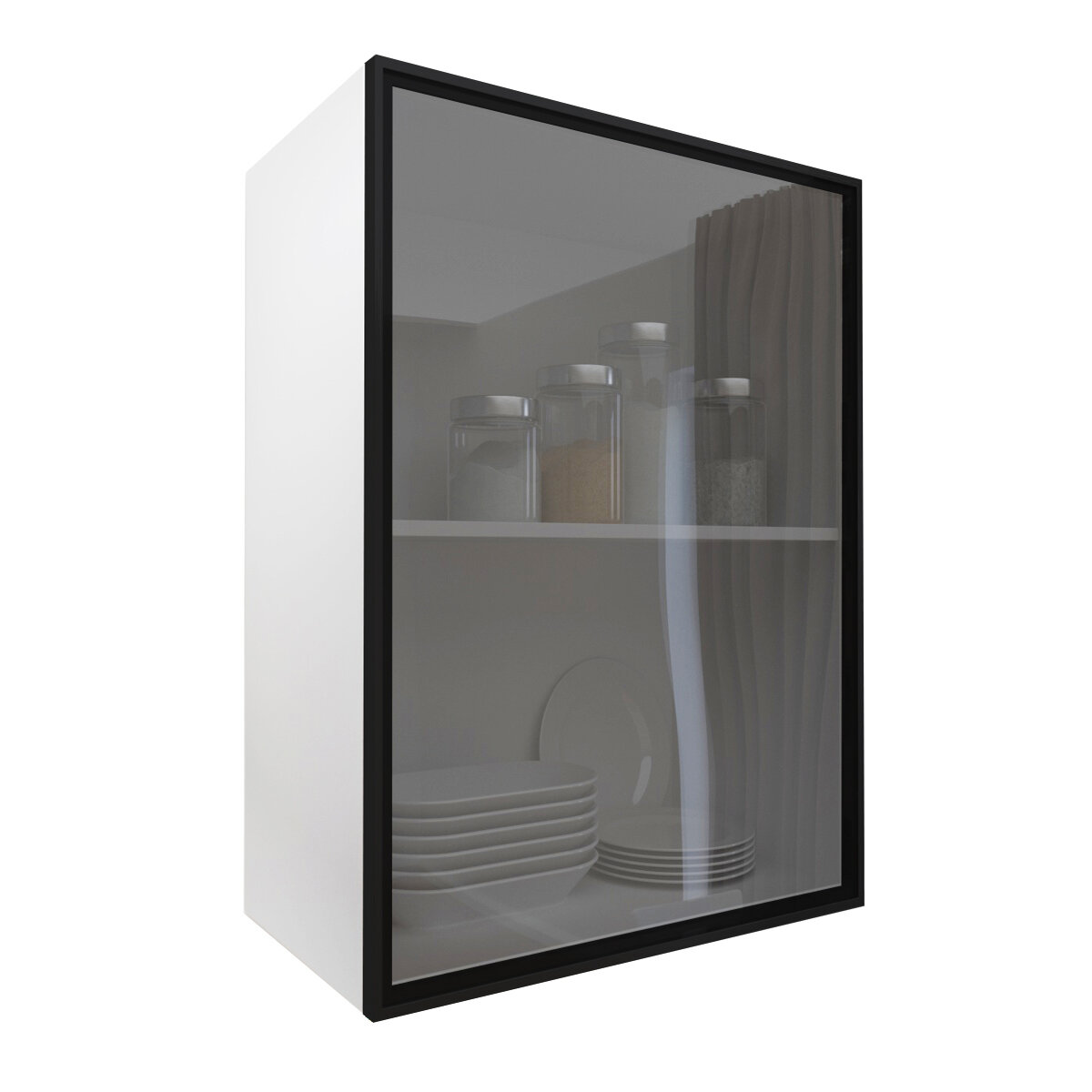 Фасад из алюминиевого профиля со стеклом Aluminum Glass 49,6х71,6х2 см, черный анод/графит