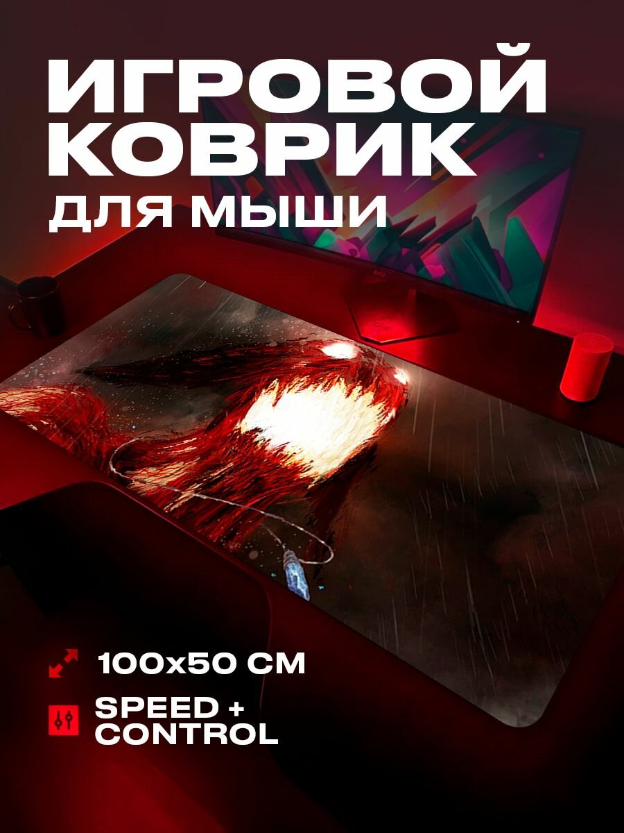 Коврик для мыши большой игровой Наруто XXL 100 на 50 аниме