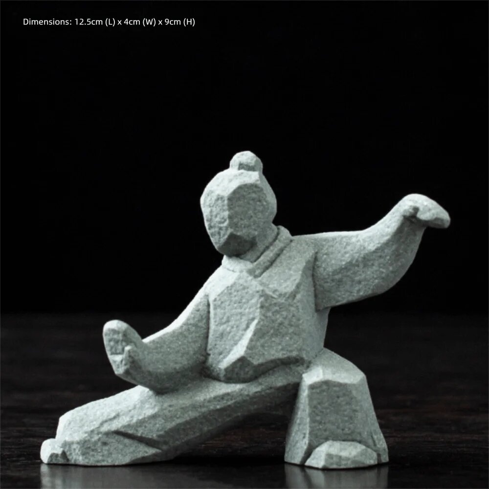 Каменная статуя Тай Чи Kung Fu серый B