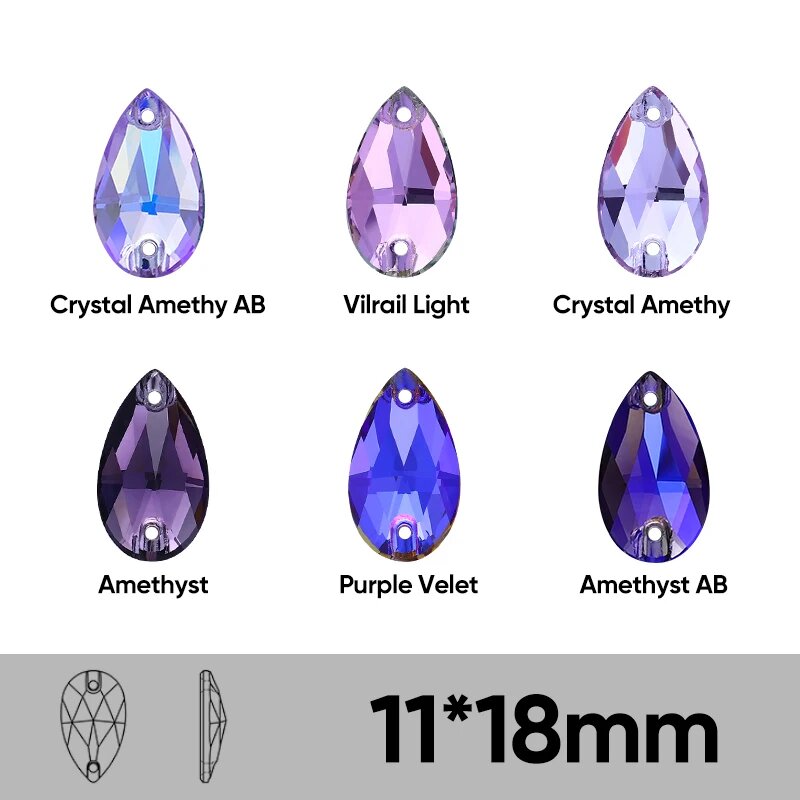 Стразы Crystal Amethy AB 11*18 мм