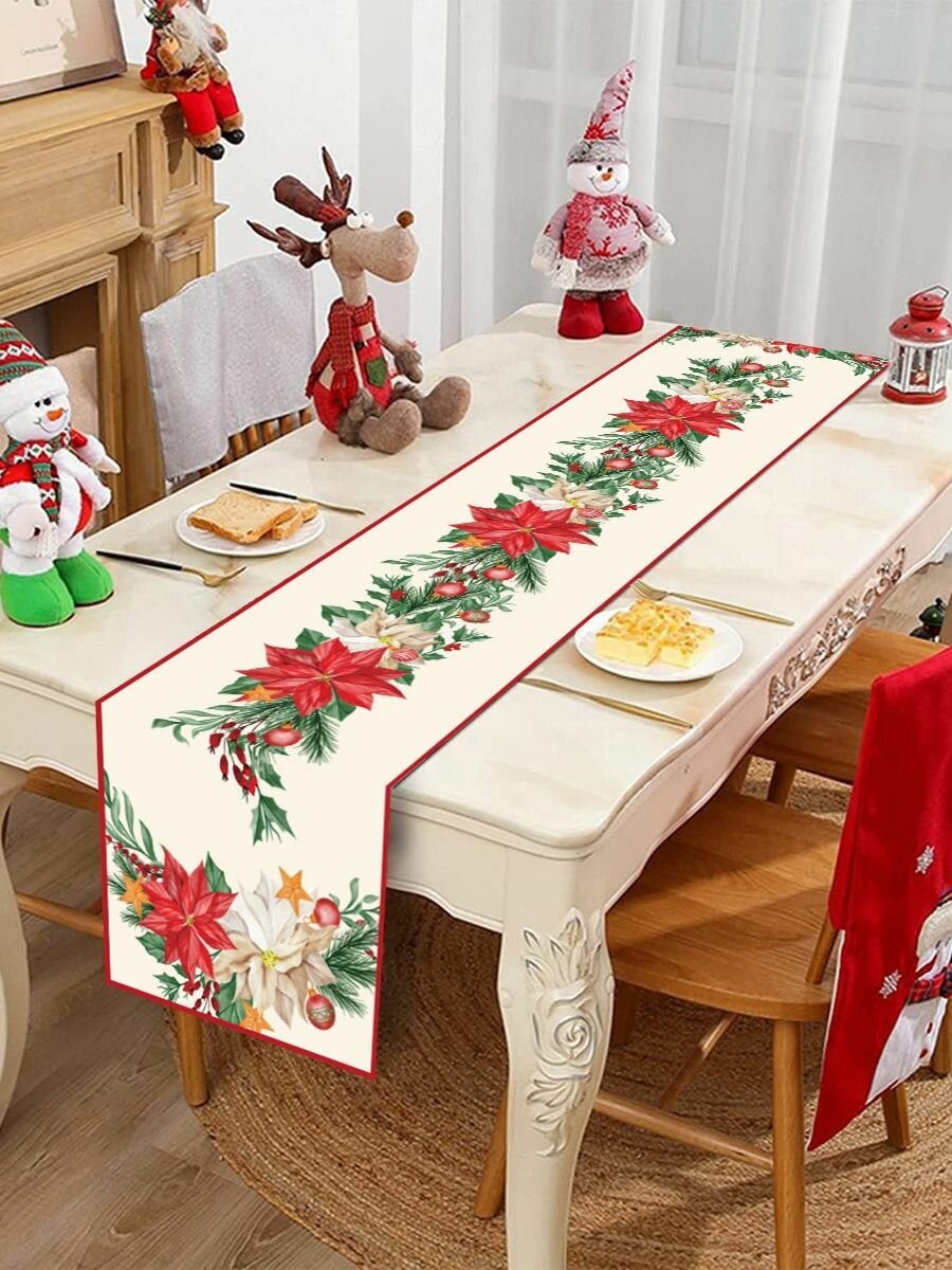 Флажок для рождественского стола из сафлора-Полиэстер 180*35cm