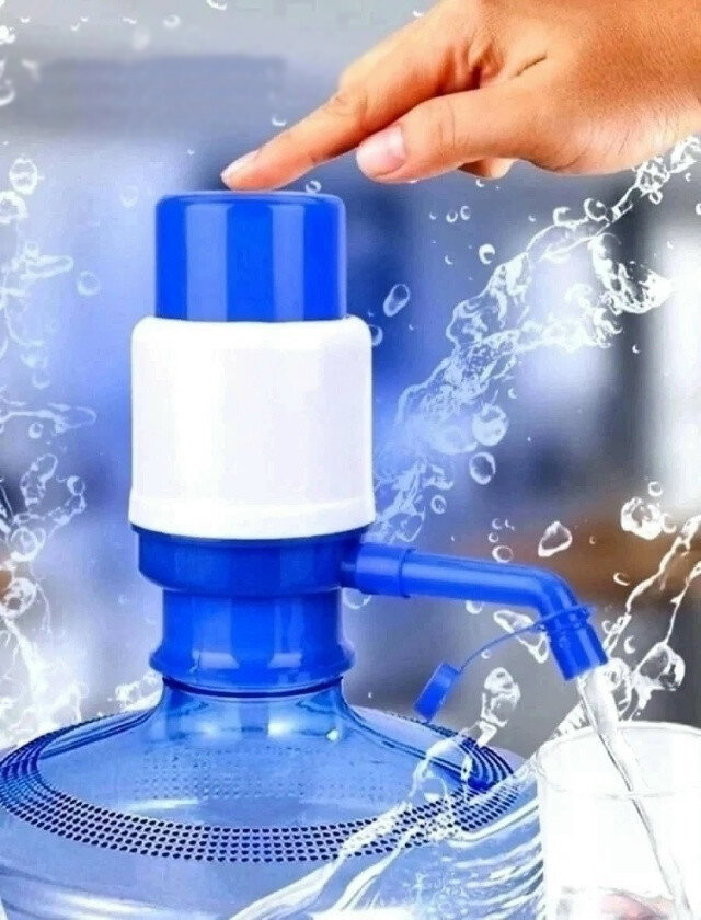 Помпа для воды механическая, для бутыли 11-20 л, пластик, цвет белый/голубой