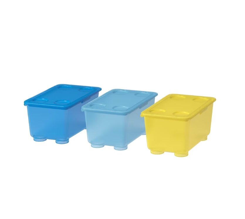 IKEA GLIS (икеа глис) коробка для хранения синяя 3 шт