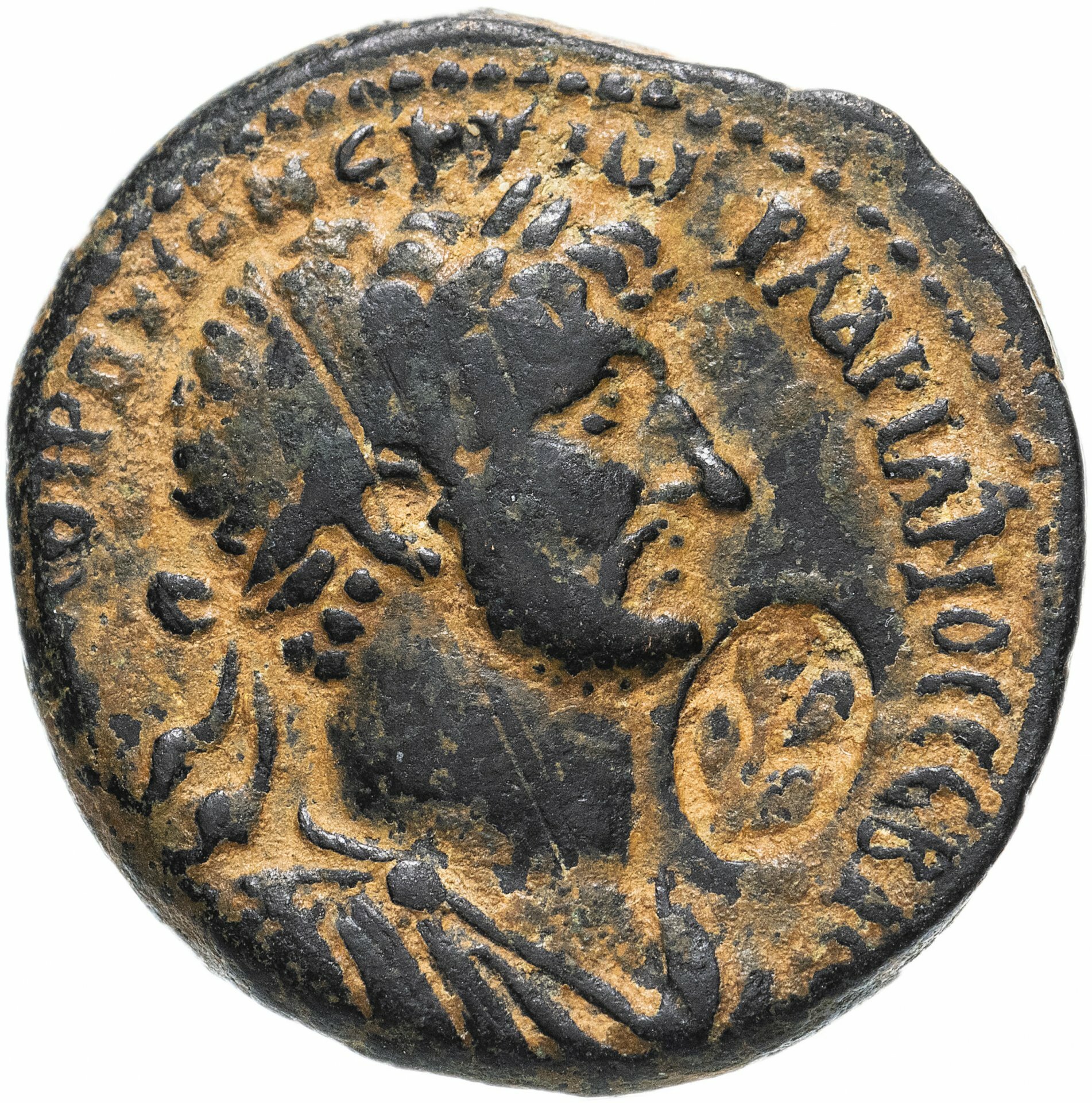 Римская империя, провинция Сирия, Селевкия Пиерия, Адриан, 117-138 годы, AE27 "асс" , Бронза, в сохранности VF