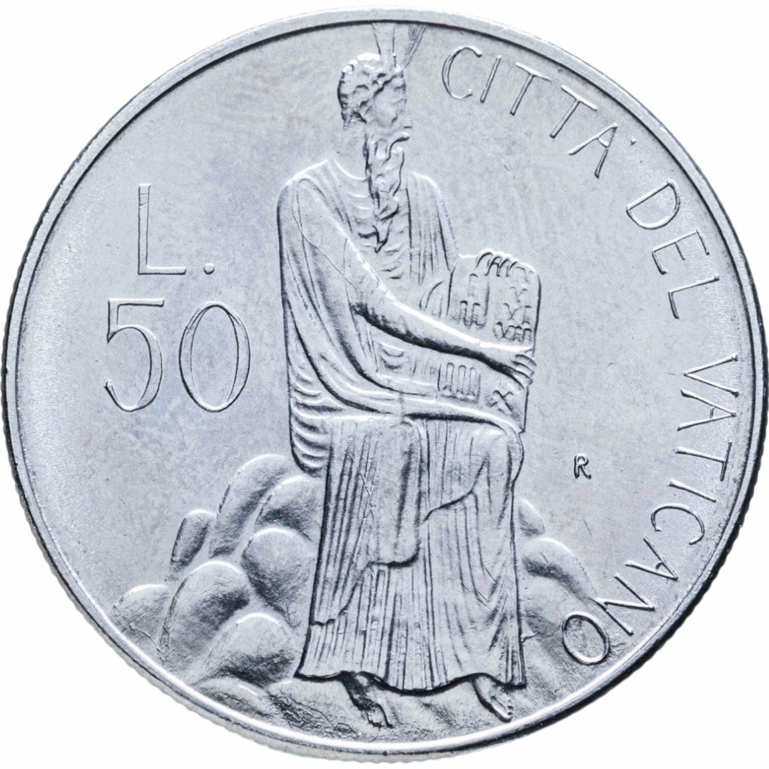 Ватикан 50 лир lire 1986, Сталь, в сохранности UNC