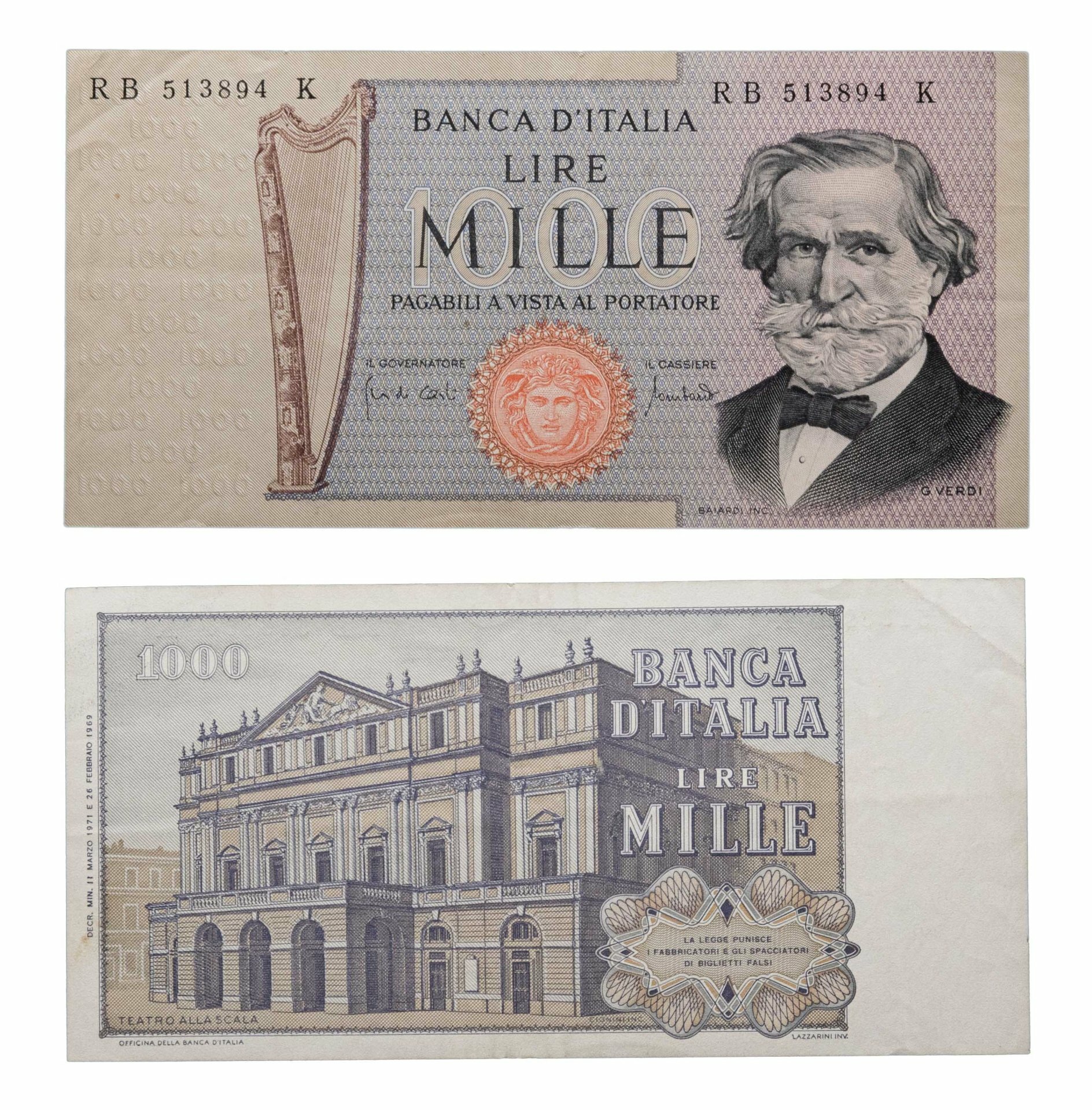 Италия 1000 лир 1971