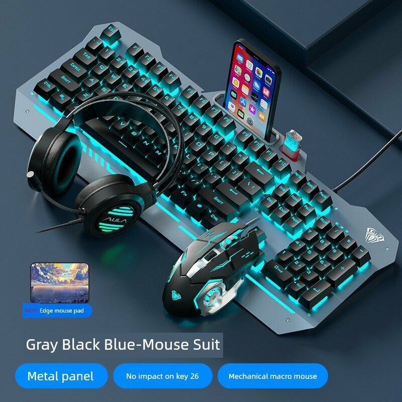 Игровой комплект Wolf Spider: клавиатура, мышь и гарнитура, проводные, с эффектом настоящих механических переключателей