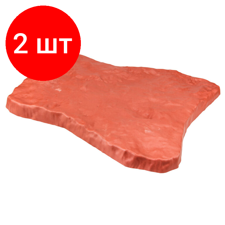 Комплект 2 шт, плитка садовая камень пластик красно-бежевый 55*41.5*3.5 МПС