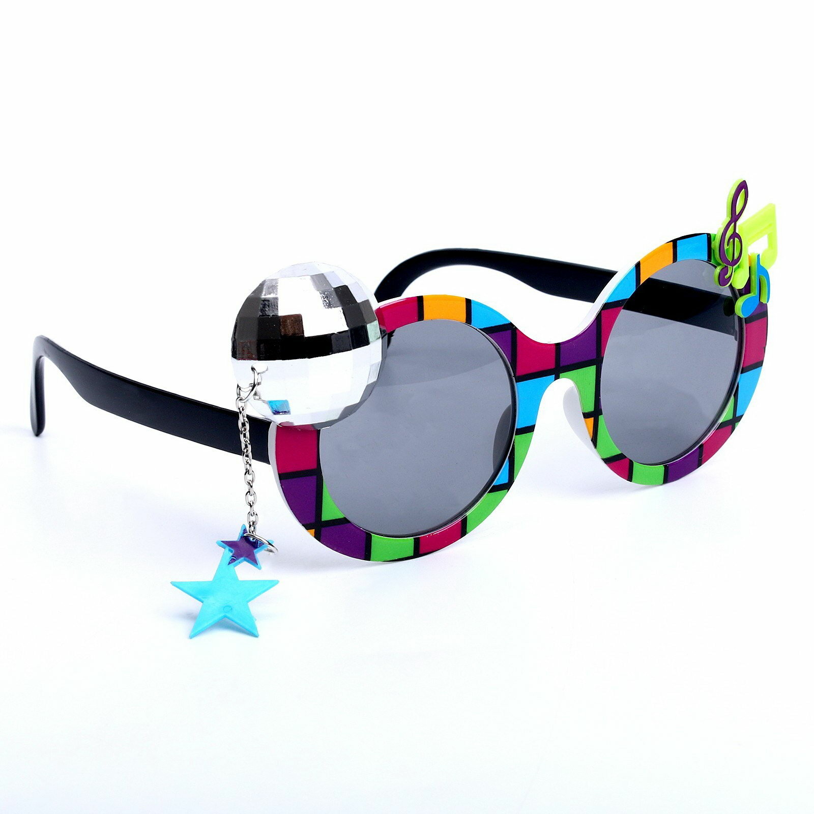 Карнавальные очки "Дискотека", цвет: разноцветный, персонажи: стиляга